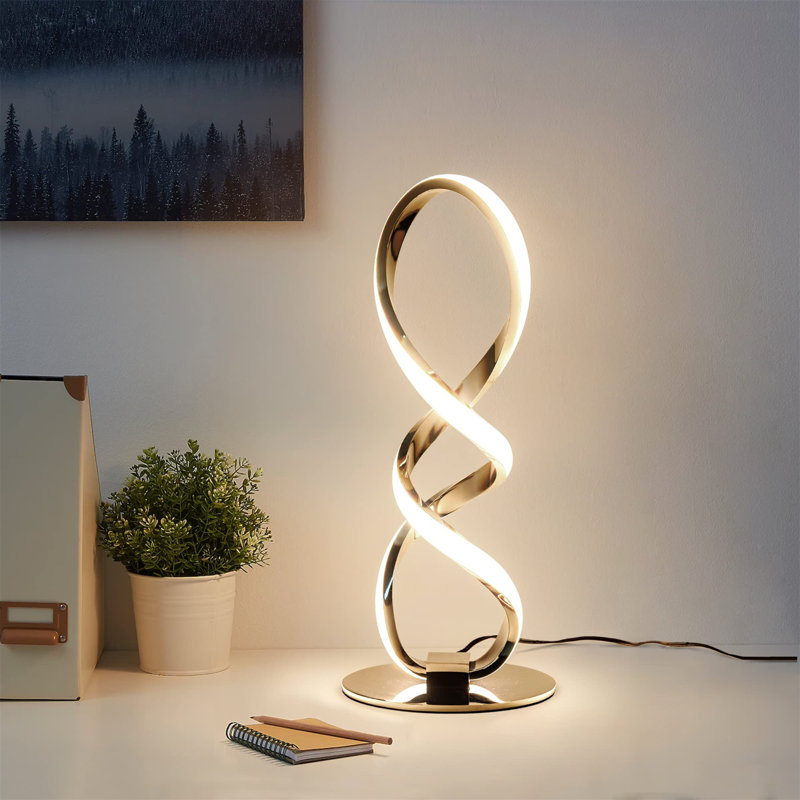 Orren Ellis Macy-Rose Spiral Led Table Lamp, Curved Led Desk Lamp ... Orren Ellis Macy-Rose Spiral Led Table Lamp, Curved Led Desk Lamp ...